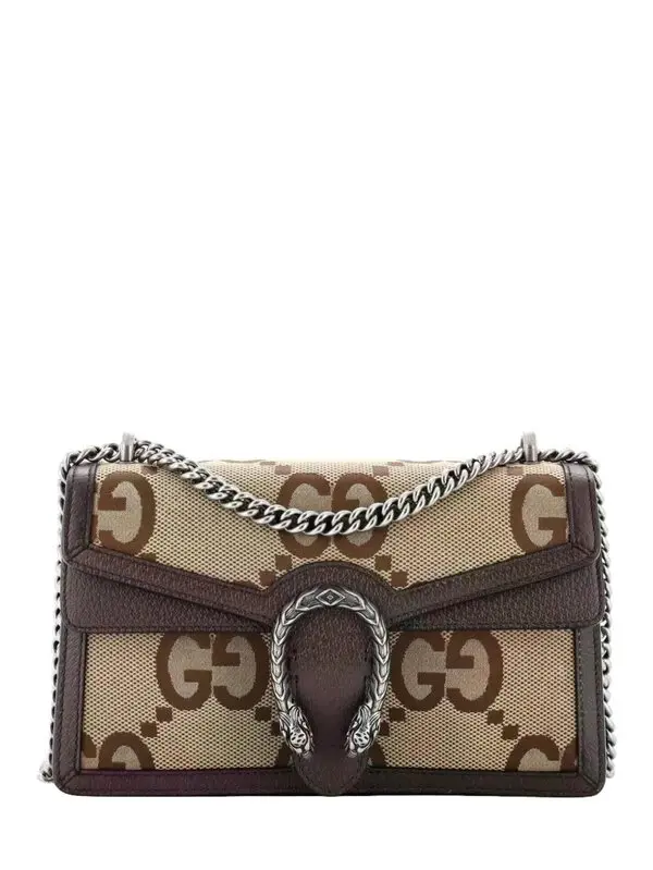 Gucci Dionysus Small Shoulder Bag Jumbo Gg Canvas - Brown