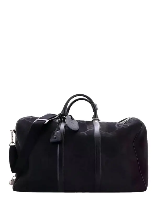 Gucci Convertible Duffle Bag Jumbo Gg Canvas Large Travel Bag - Black