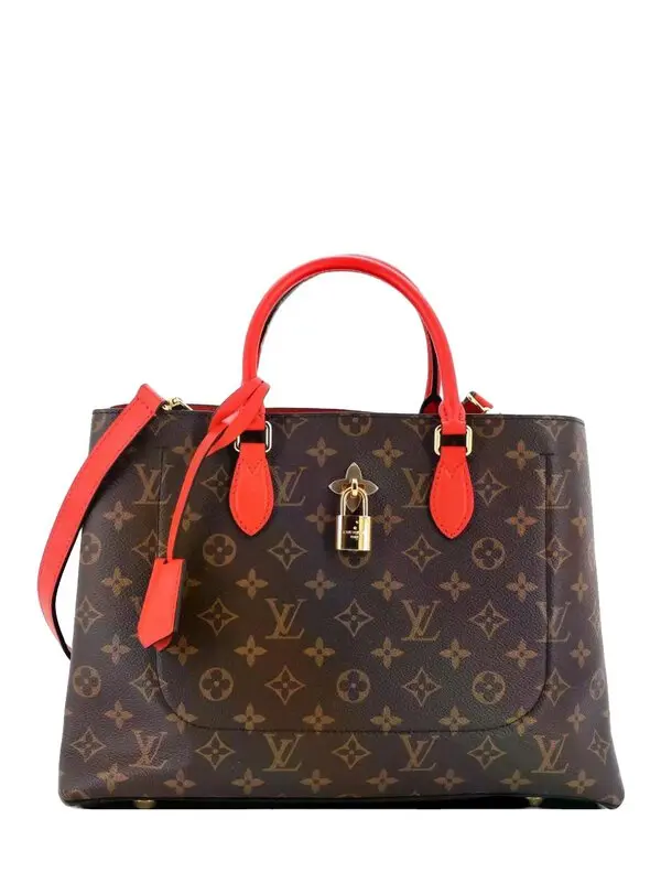 LOUIS VUITTON Flower Monogram Canvas Tote Bag - Brown