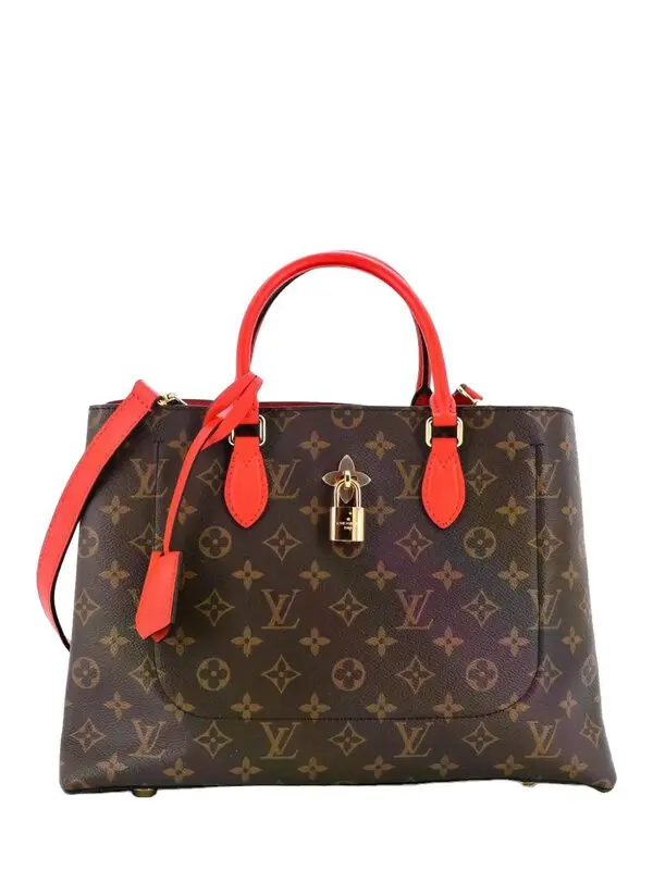 LOUIS VUITTON Flower Monogram Canvas Tote Bag - Brown