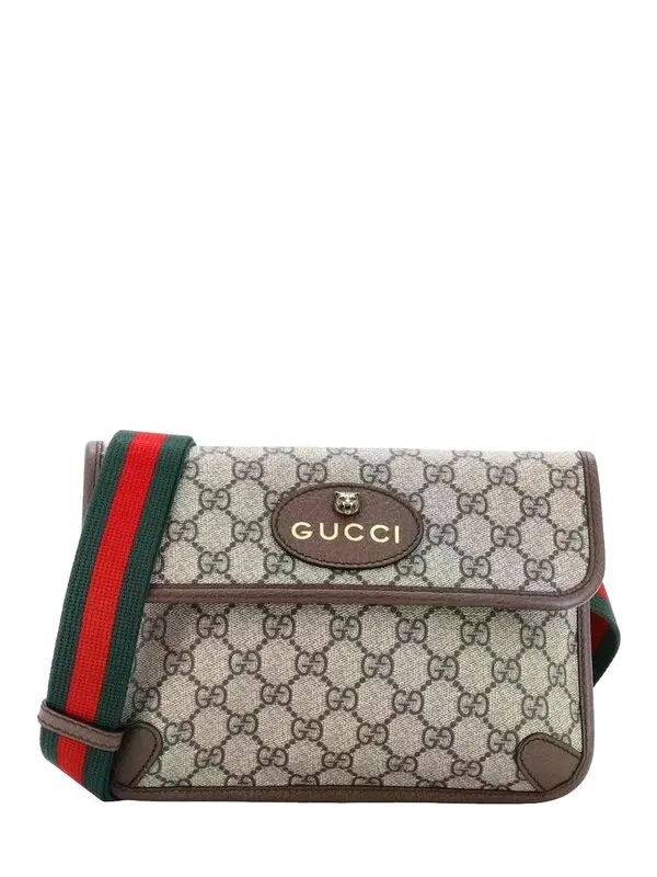 Gucci Neo Vintage Flap Gg Coated Canvas Belt Bag - Brown