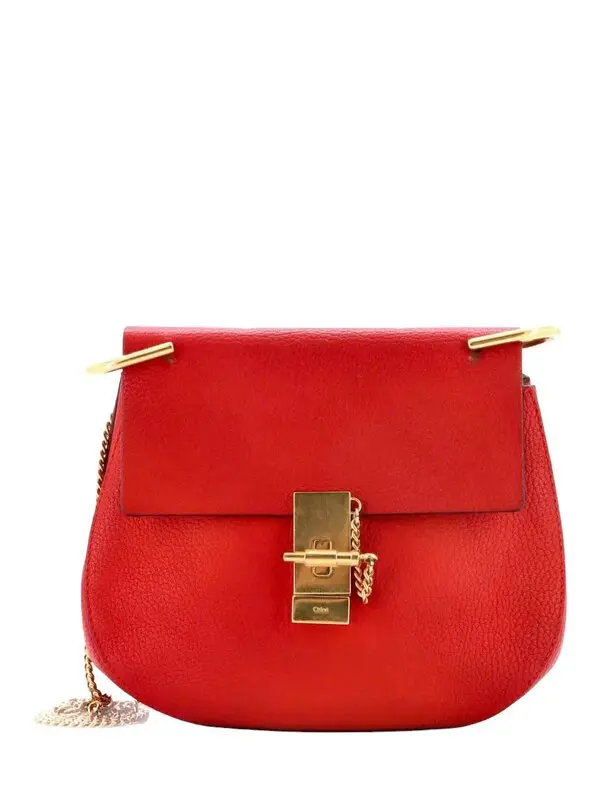 Chloé Drew Leather Mini Crossbody Bag - Red