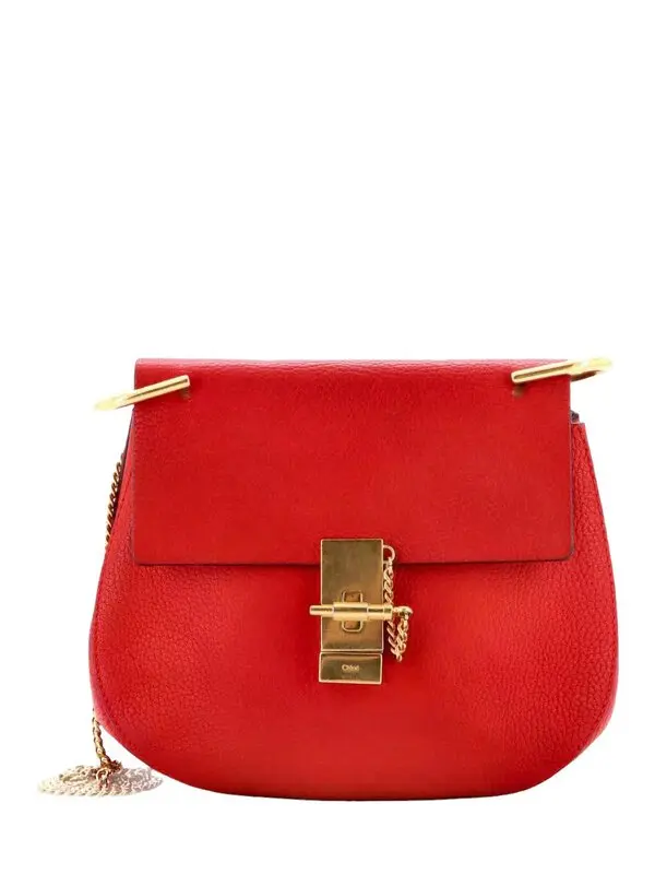 Chloé Drew Leather Mini Crossbody Bag - Red