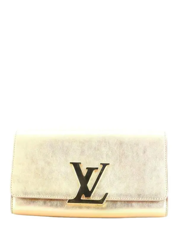 LOUIS VUITTON Louise Leather Mm Clutch - Gold