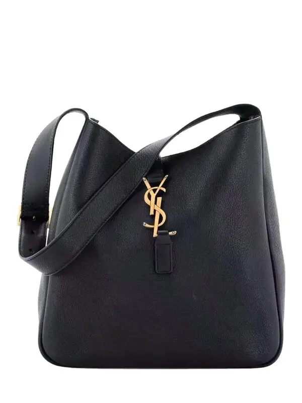 Saint Laurent Le 5 A 7 Supple Leather Small Hobo Bag - Black