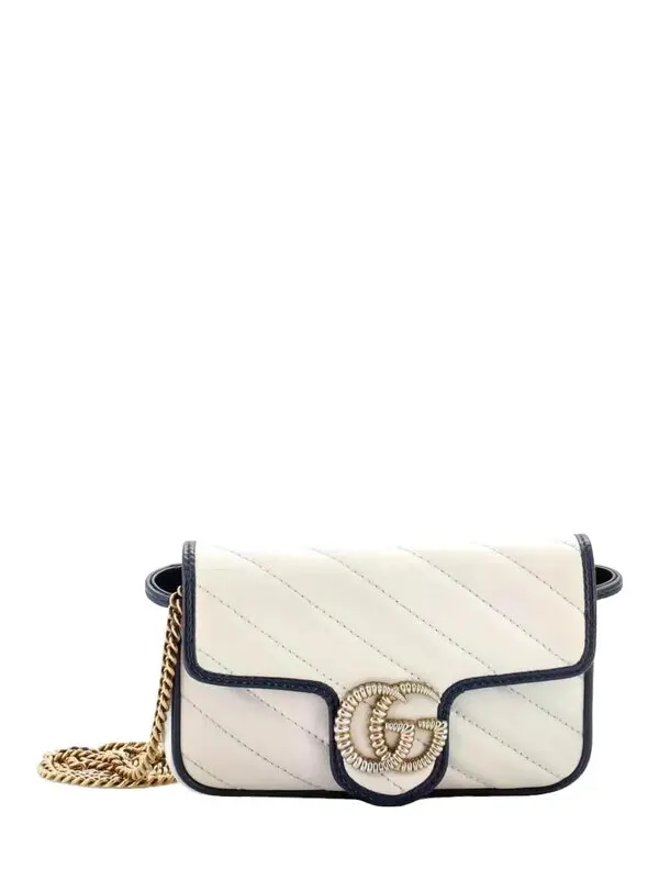 Gucci Gg Marmont Super Mini Crossbody Bag - White