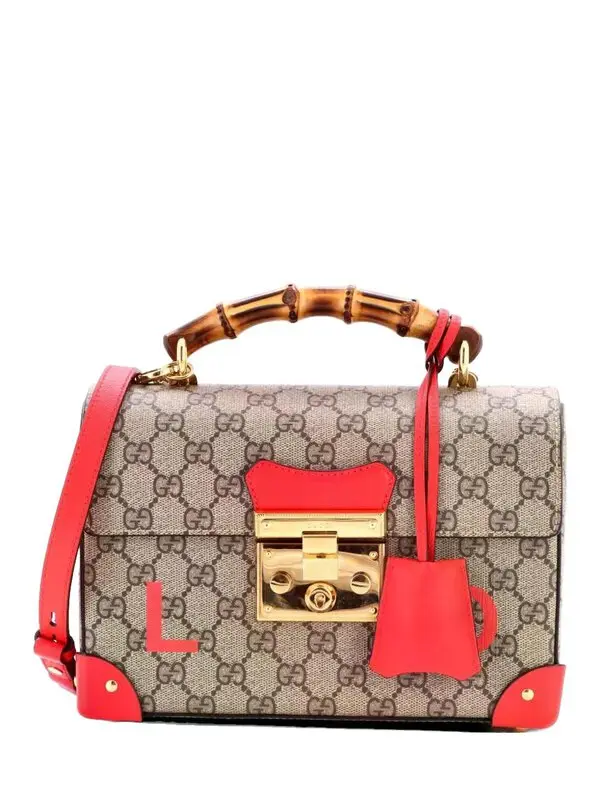 Gucci Padlock Bamboo Printed Gg Coated Canvas Small Shoulder Bag - Brown