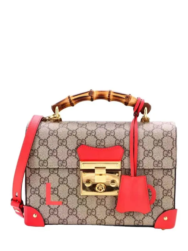 Gucci Padlock Bamboo Printed Gg Coated Canvas Small Shoulder Bag - Brown