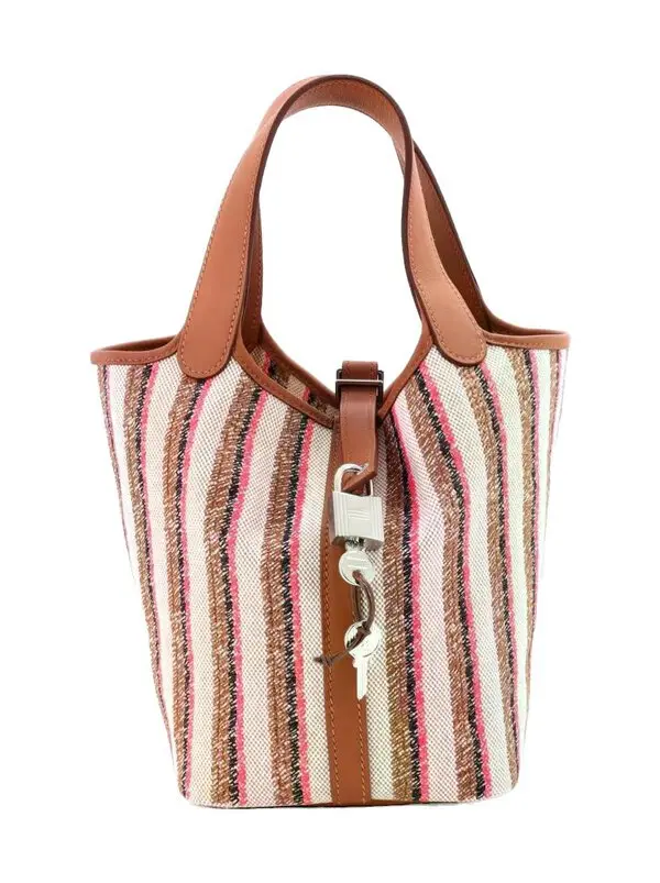 Hermès Couverture Lignes Picotin Lock Pm Bucket Bag - Brown