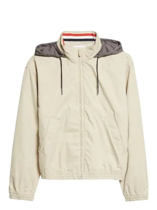 Thom Browne Track Jacket With Stowaway Hood - Beige