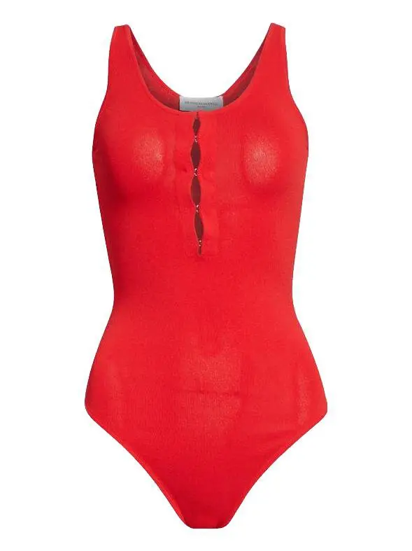 Brandon Maxwell The Scarlett Scoop Neck Bodysuit - Red