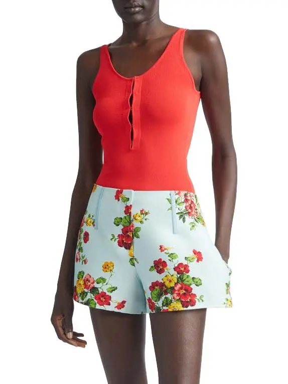 Brandon Maxwell The Scarlett Scoop Neck Bodysuit - Red