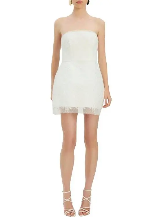 Bardot Franca Strapless Lace Minidress - Ivory