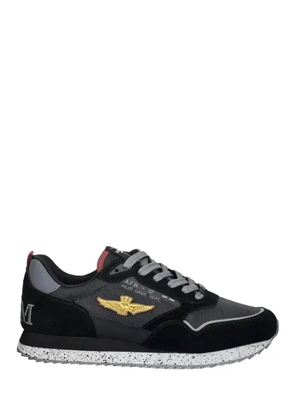 AERONAUTICA MILITARE Logo-appliqué Sneakers - Black