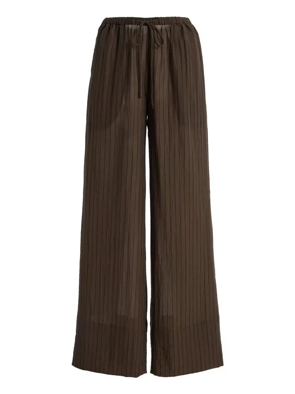 ELCE Aries Striped Pants - Brown