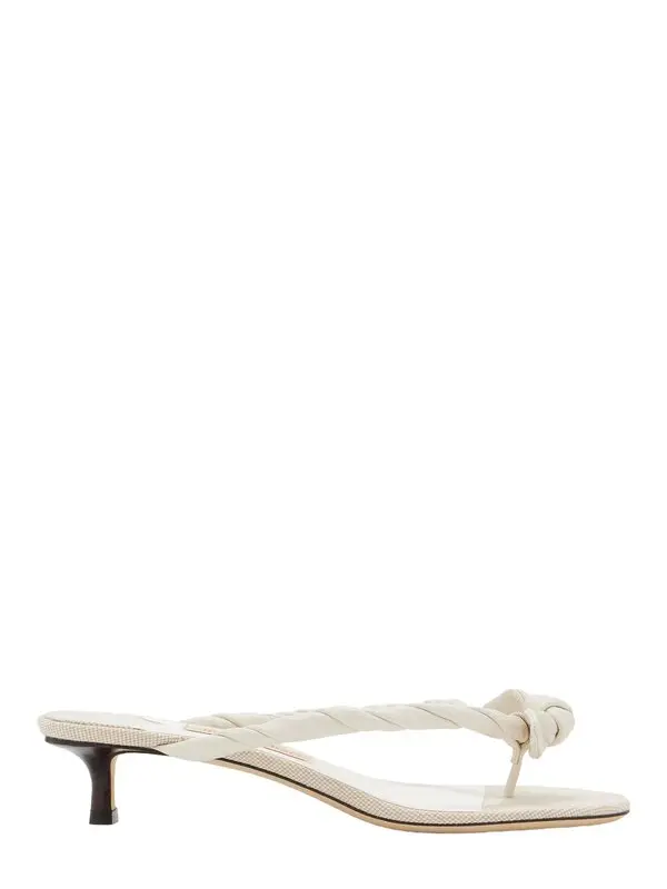 JIMMY CHOO Liss Leather Sandals - White