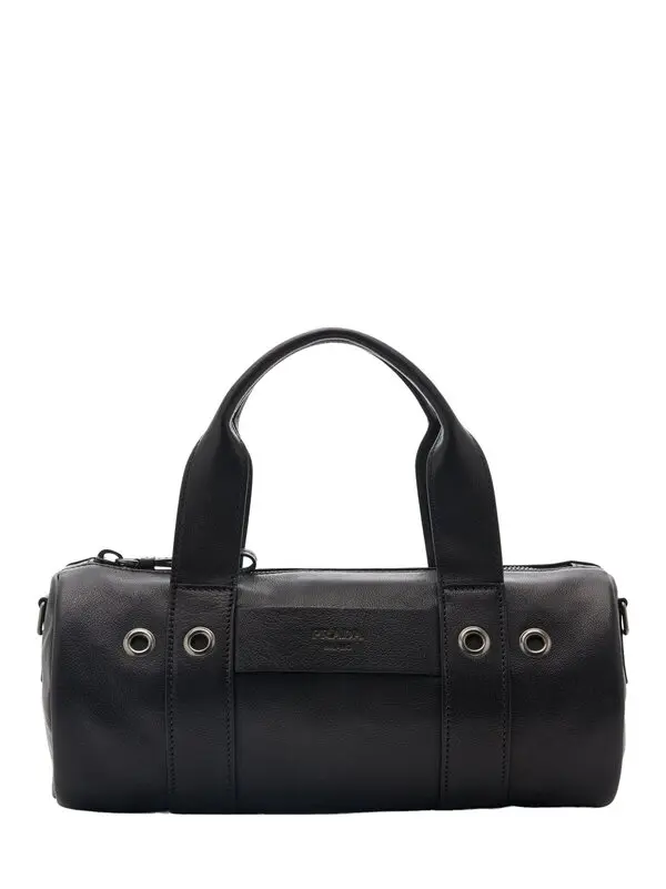 Prada Small Leather Duffle Bag - Black
