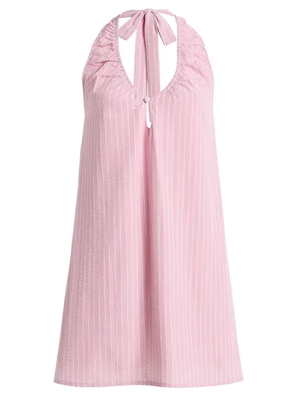 ELCE Sidney Cotton-blend Mini Halter Dress - Pink
