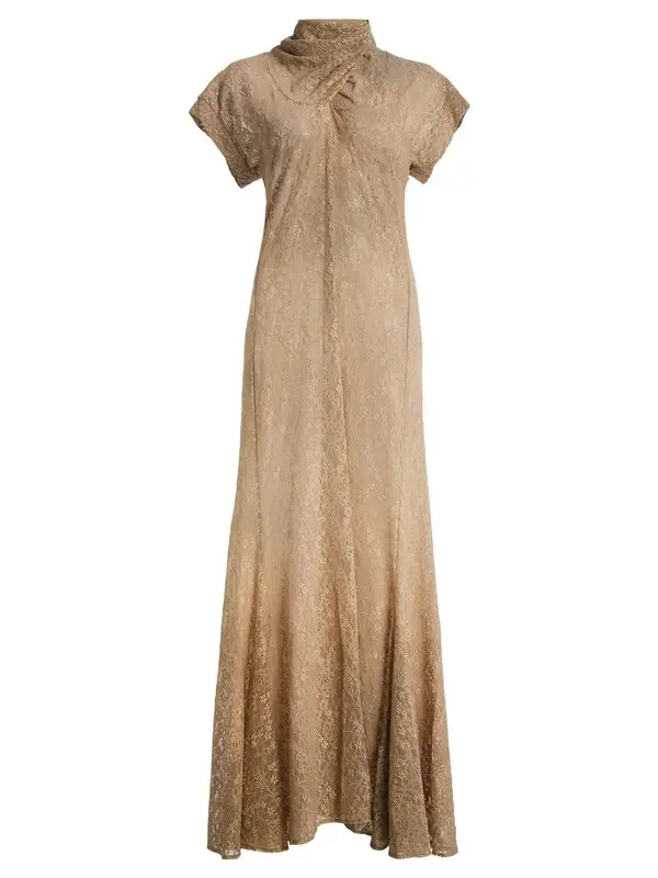 LEMAIRE Foulard Lace Maxi Dress - Neutral