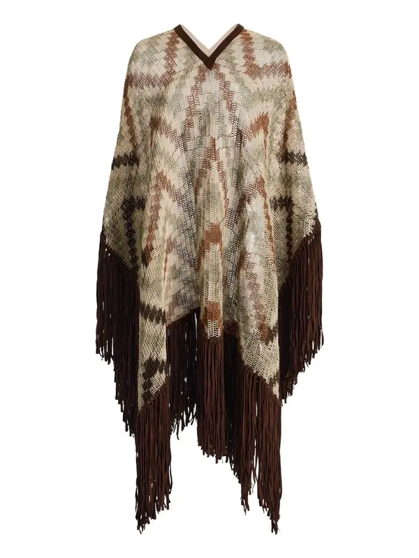 CURATORIA Viento Short Chaguar Poncho - Brown