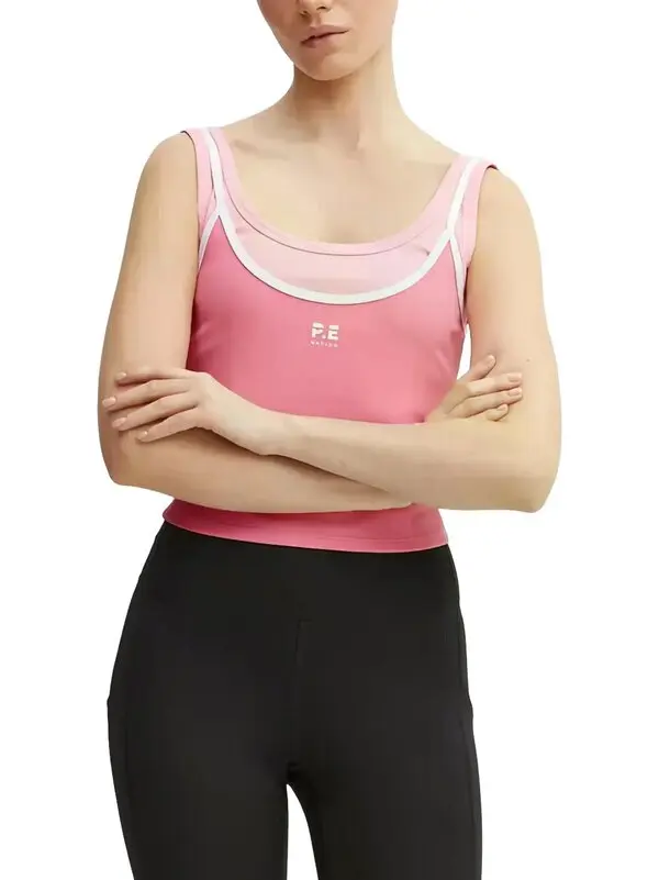P.E Nation Logo-detail Crop Top - Pink