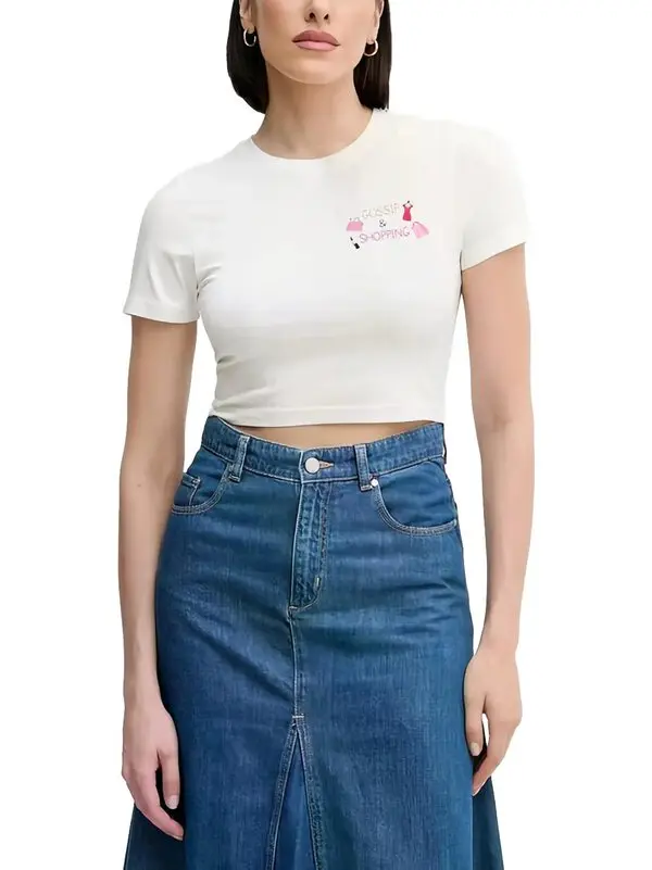 MC2 SAINT BARTH Embroidered Crop T-shirt - White