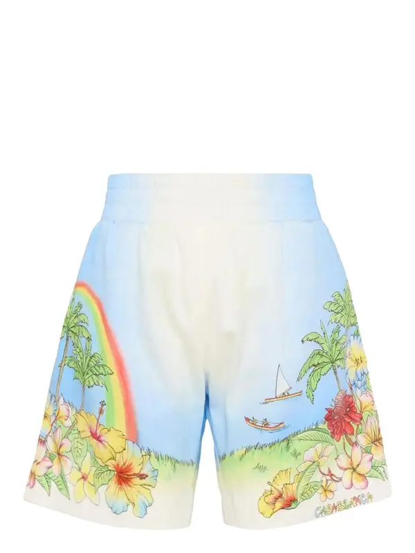 Casablanca Printed Cotton Shorts - Multicolor