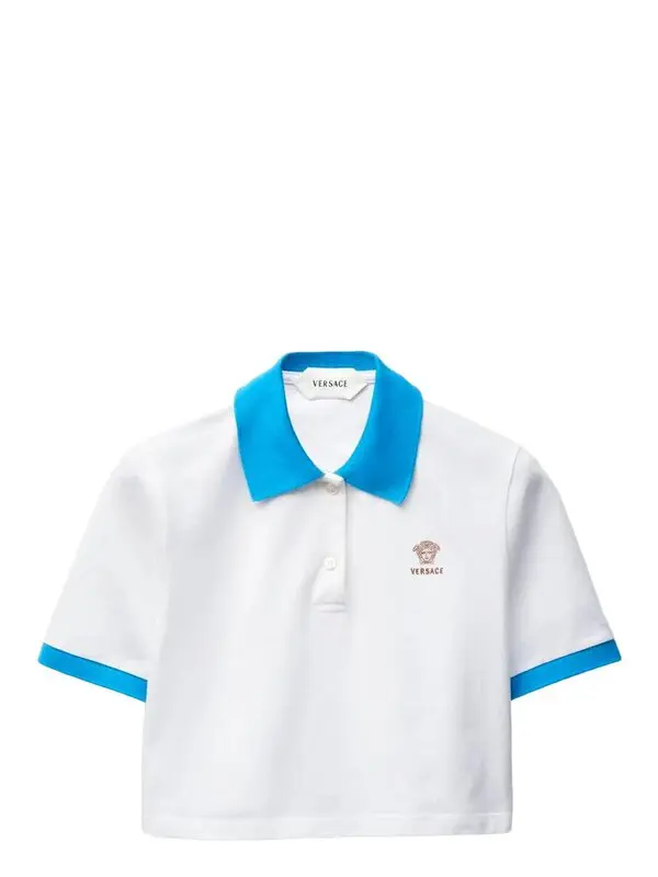 Versace Cotton Piquet Polo Shirt - White