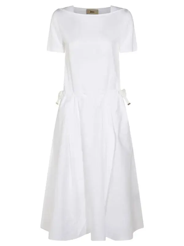 Herno Midi Shirt Dress With Drawstring Waist - White