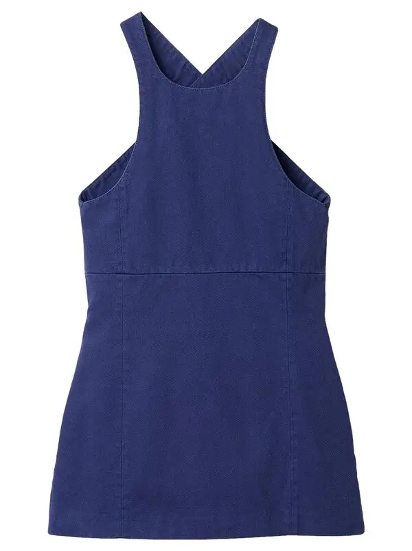 Miu Miu Garment-dyed Gabardine Mini Dress - Blue