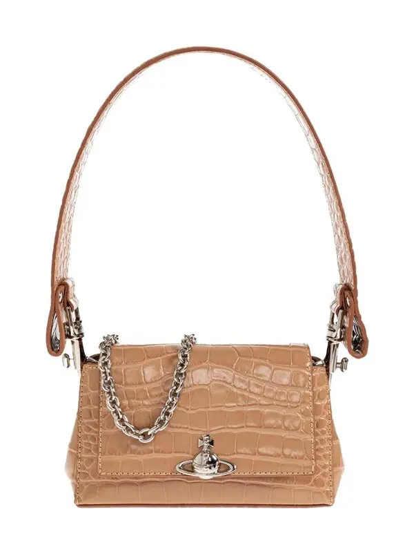 VIVIENNE WESTWOOD Hazel Croc-effect Leather Handbag - Pink & Purple