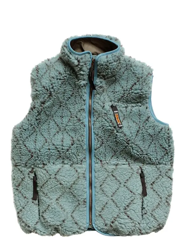 Kapital Do-gi Sashiko Boa Fleece Reversible Vest - Blue
