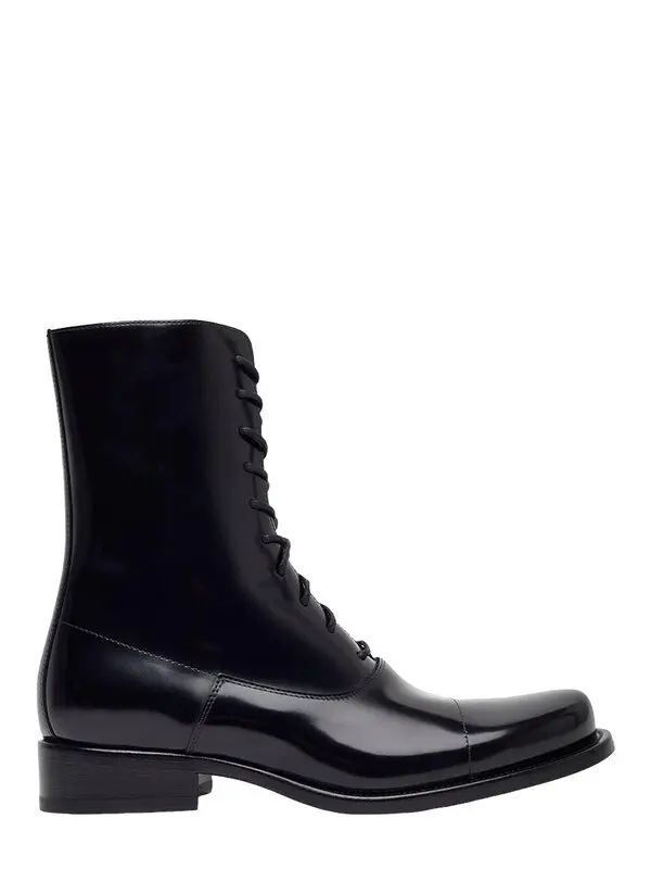 THE ROW Kai Lace-up Boots - Black