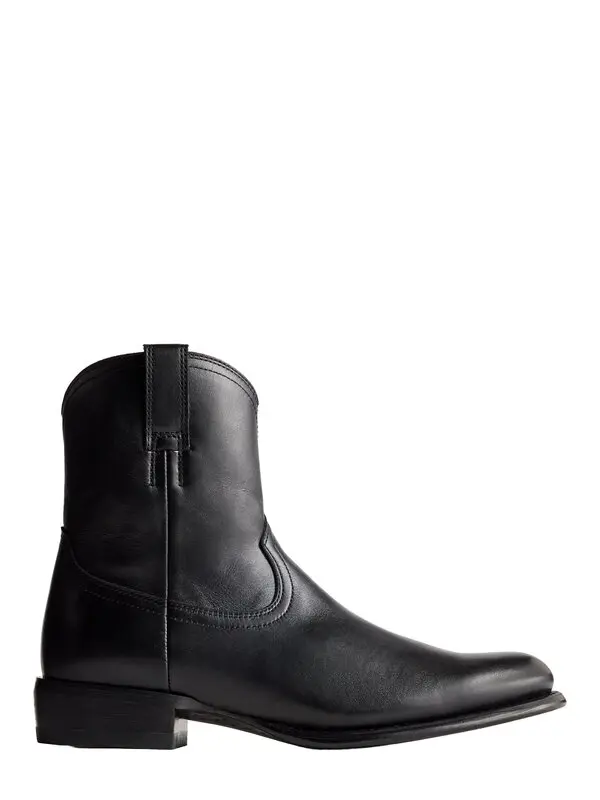 Quince Crafted Leather Western Zip Boot - Black