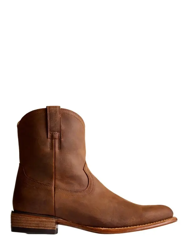 Quince Crafted Leather Western Zip Boot - Whiskey