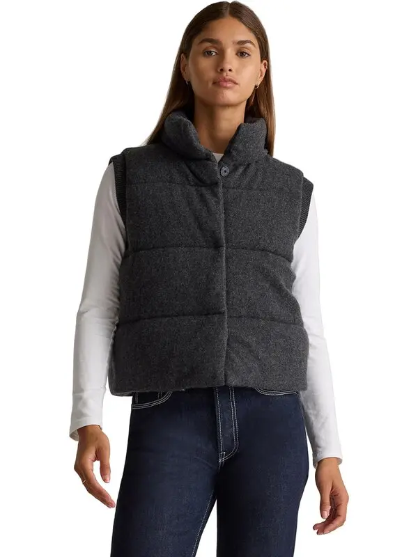 Quince Mongolian Cashmere Puffer Vest - Charcoal