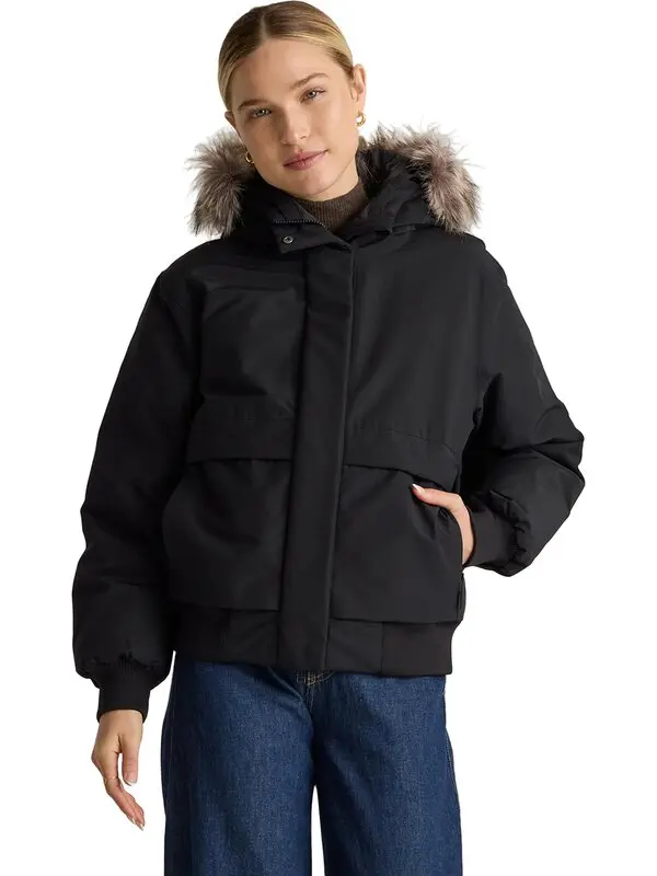Quince Responsible Down Hooded Short Parka - Black