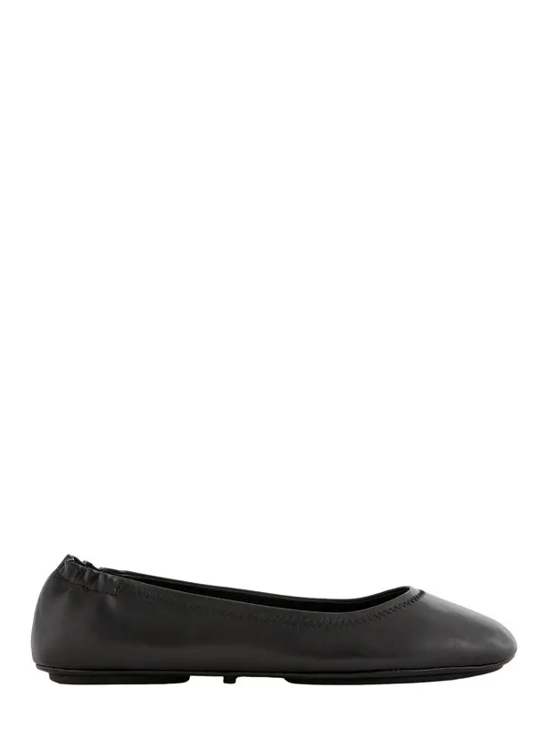 Quince Italian Leather On-the-go Ballet Flats - Black