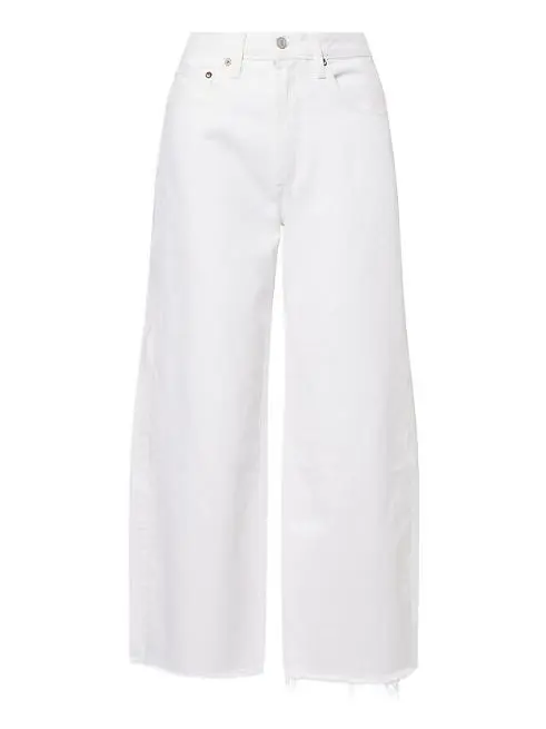 AGOLDE Curve-leg Frayed Denim Jeans - Milkshake ( Wht)