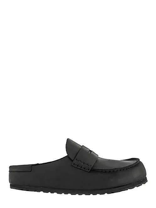 BIRKENSTOCK Naples Wrapped Suede Clogs - Black Oiled Leather