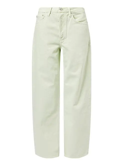 AGOLDE Arc Barrel-leg Cotton-blend Jeans - Mint Cream