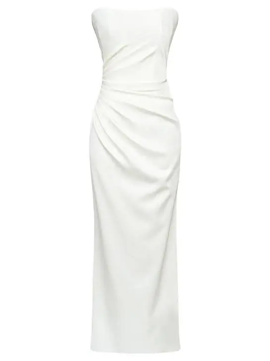 House Of Cb Clarinda Strapless Satin Gown - Ivory