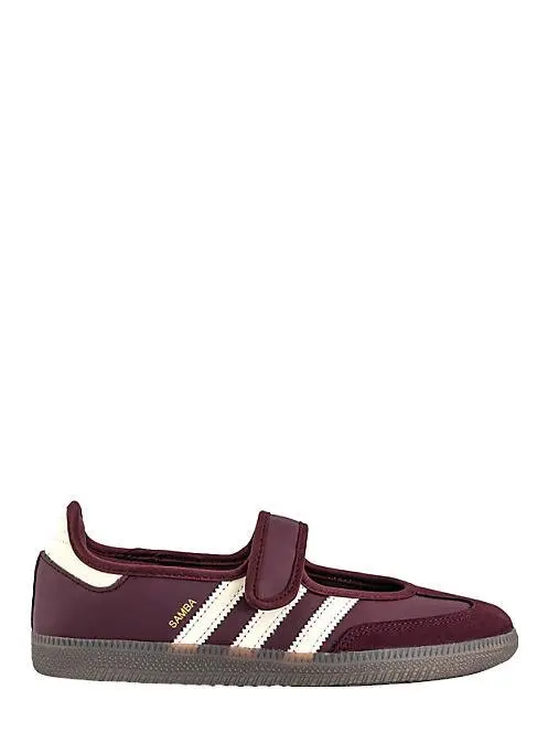 Adidas Samba Leather Mary Jane Shoes - Maroon Cream White Gold