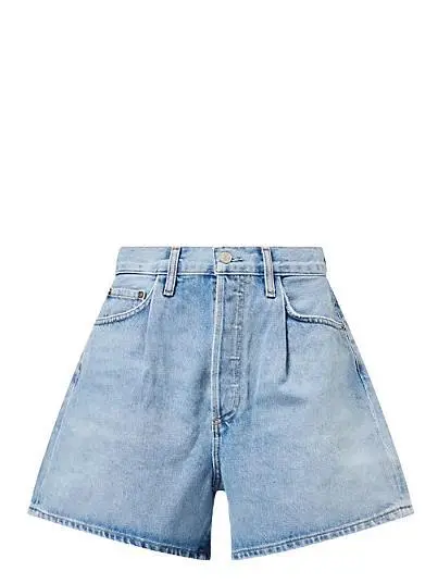 AGOLDE Rhoda Pleated Denim Shorts - Raft (vint Lt Ind)