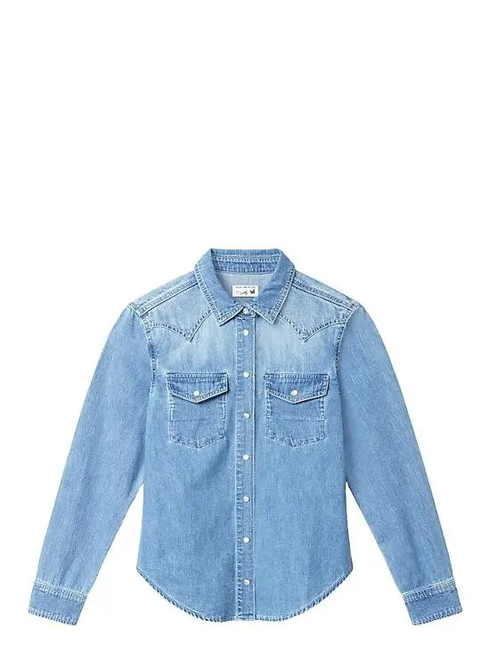 Good American Slim-fit Denim Shirt - Light Blue (2)