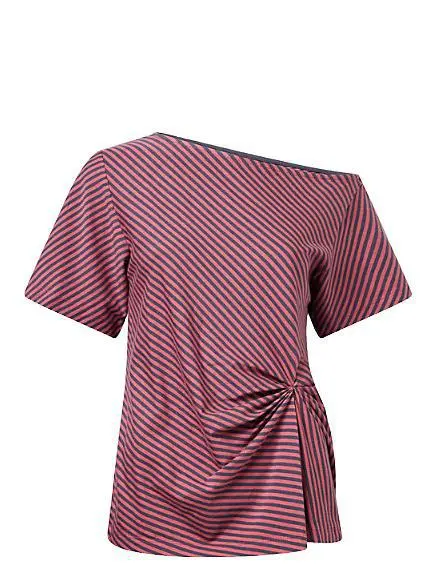 DAMSON MADDER Striped Stretch-cotton Top - Red
