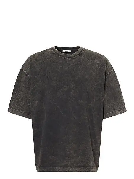AGOLDE Portman Crewneck Cotton T-shirt - Kinetic (charcoal Grey)