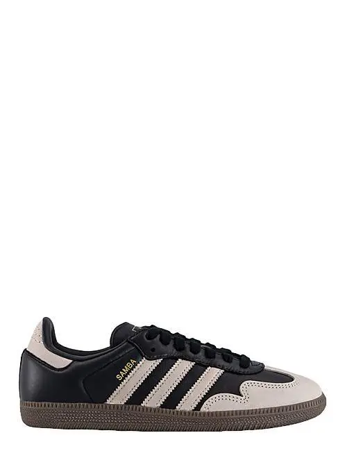 Adidas Samba Og Leather Trainers - Core Black Wonder Beige