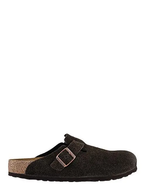 BIRKENSTOCK Boston Suede Clogs - Mocha Suede Leather