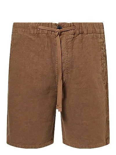 Citizens Of Humanity Relaxed-fit Linen Deck Shorts - Kelp (md Brown)
